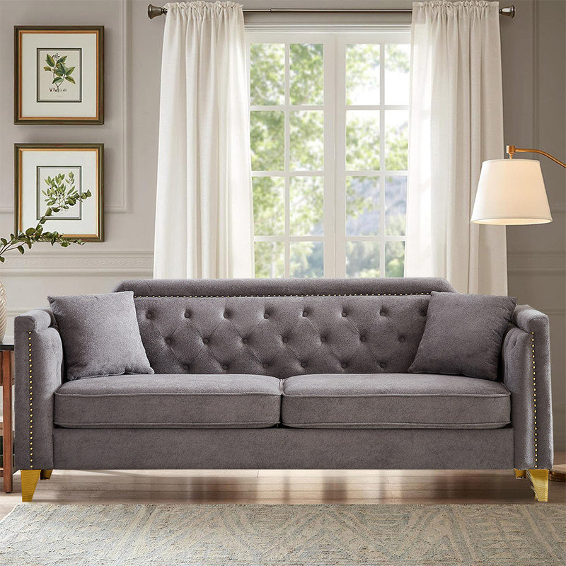 House of Hampton® Mid Century Modern Couch, Vintage Couch with Tufted ...