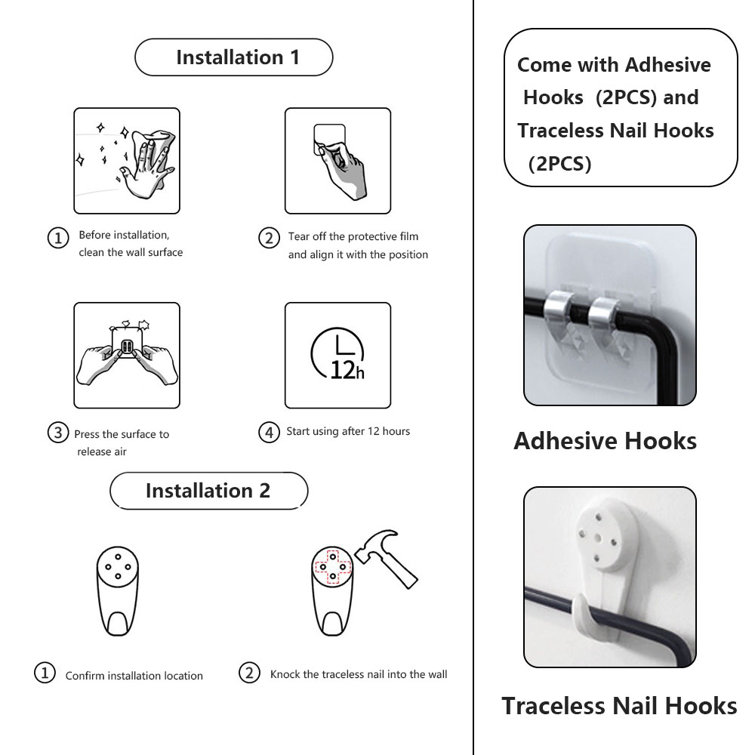 Latitude Run® Metal Wire Wall Mount Mesh Storage Rack,Set Of 2 ...