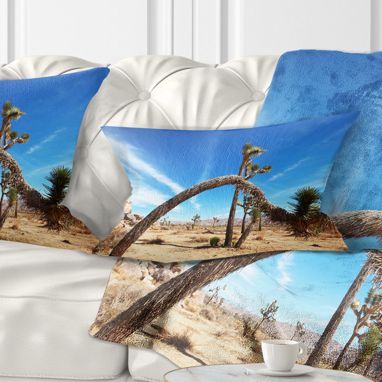 Design Art Curved Joshua Tree in Desert - Landscape Printed Throw ...