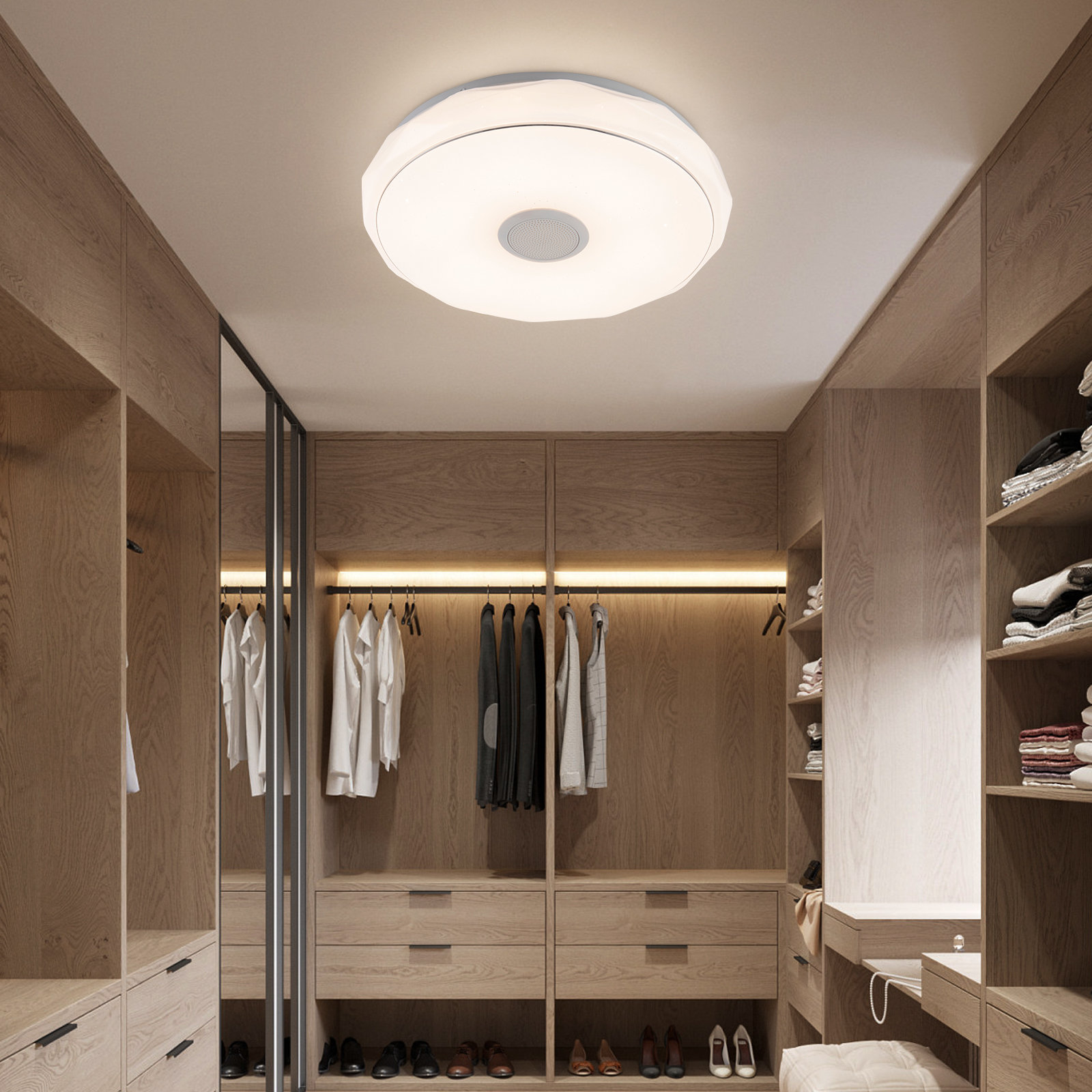 Wrought Studio™ Flush Mount LED Ceiling Light Timer with Bluetooth ...