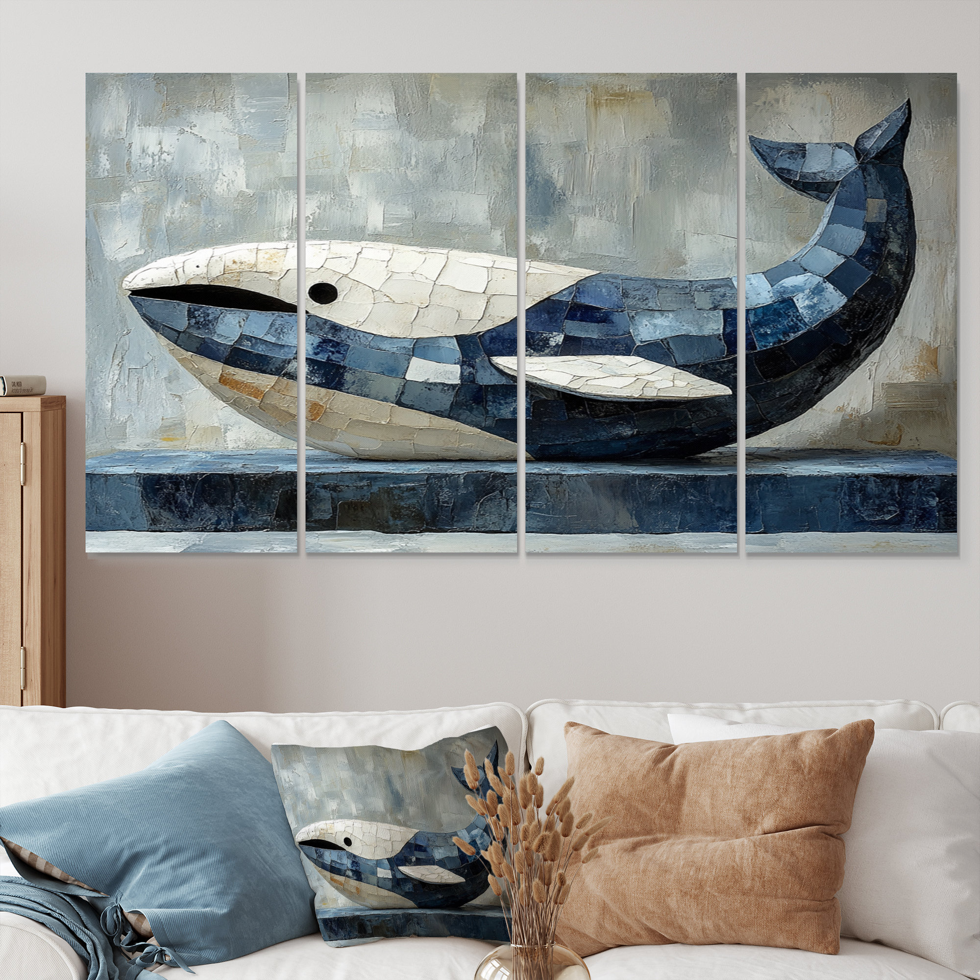 Beachcrest Home Canadian Inuit Art Beluga In Blue And Grey Tones ...