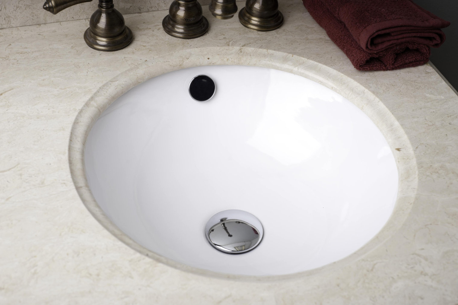 Plumbing N Parts Lavabo de salle de bain circulaire encastré en ...