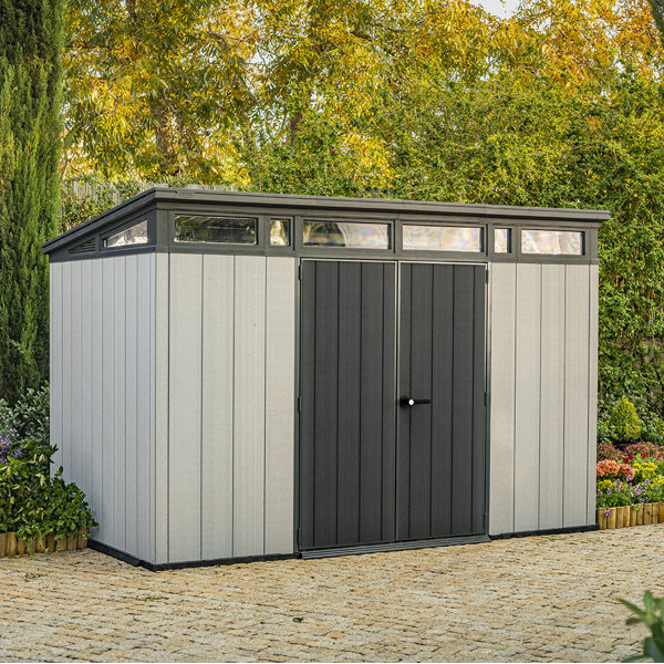 Keter Artisan 11x7 ft. Modern Durable Resin Outdoor Storage Shed With ...