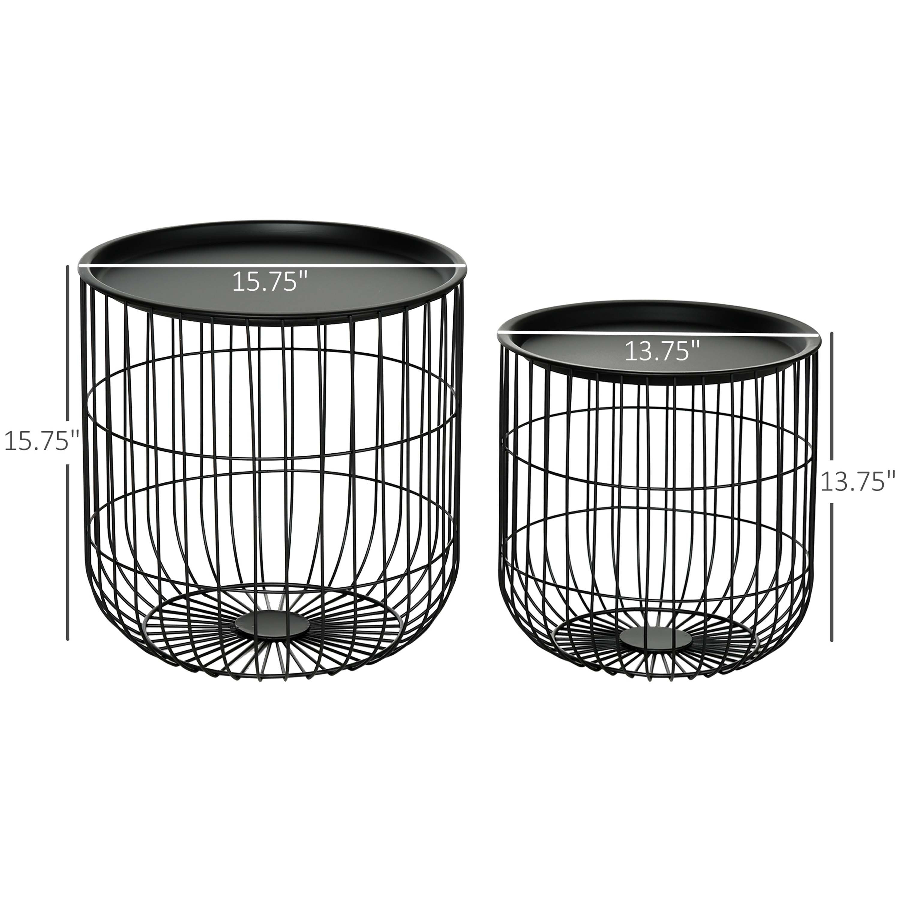Wenty Nesting Coffee Tables, Round Coffee Table Set Of 2 With Steel ...