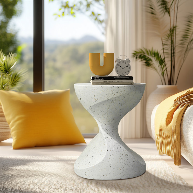 Ivy Bronx Outdoor Lightweight Concrete Side Table Accent End Table ...