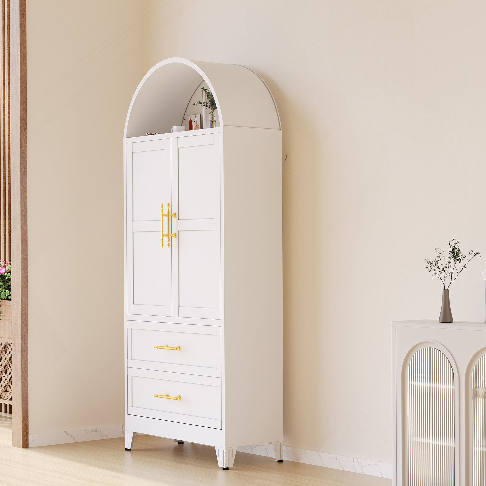 Latitude Run® Curved Top Two-Drawer Storage Unit, Perfect for ...