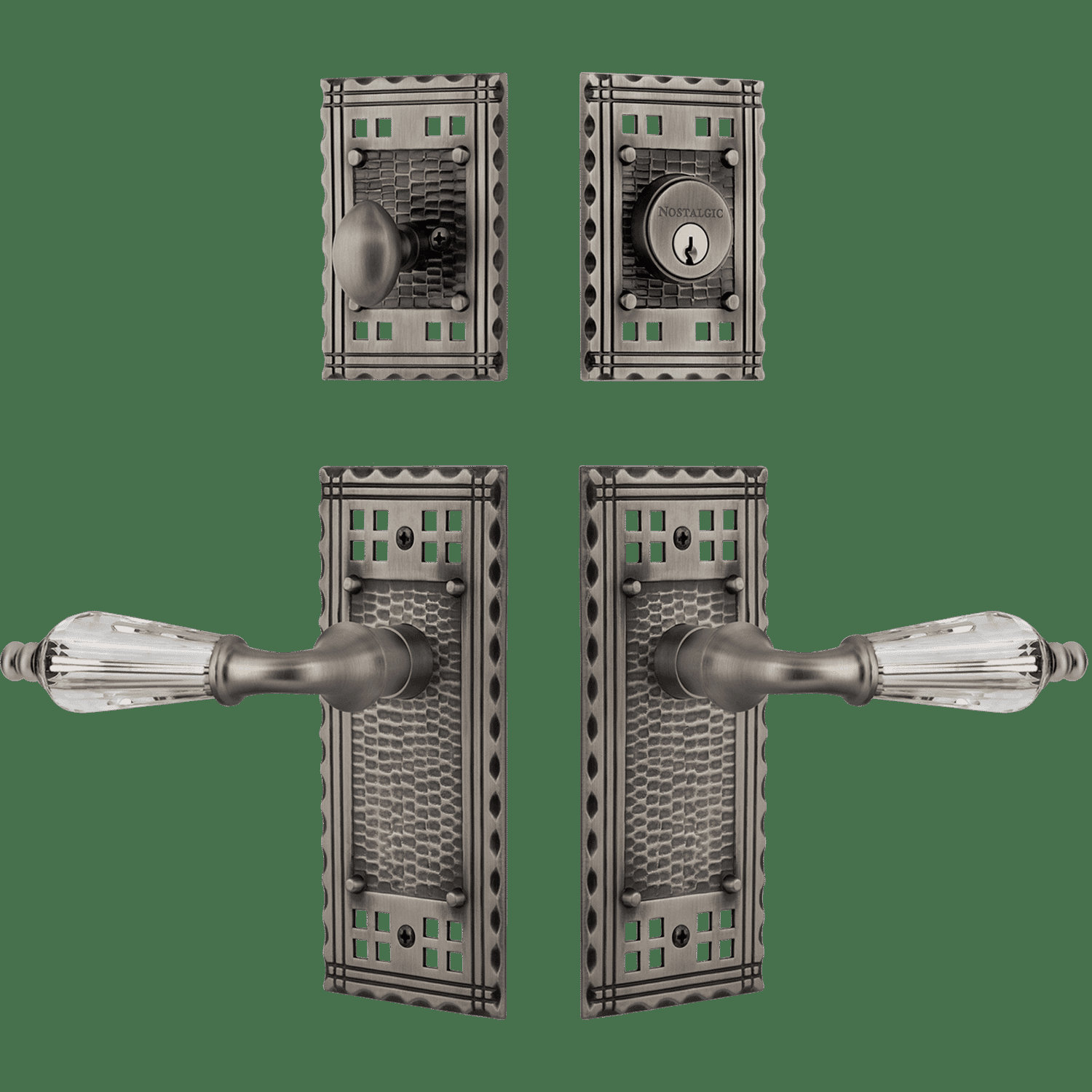 Nostalgic Warehouse Craftsman Entry Set with Parlour Crystal Lever ...