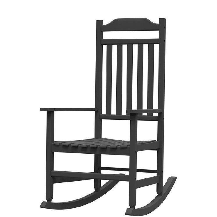 Winston Porter Black Resin Rocking Chair for Porch & Patio - Durable ...