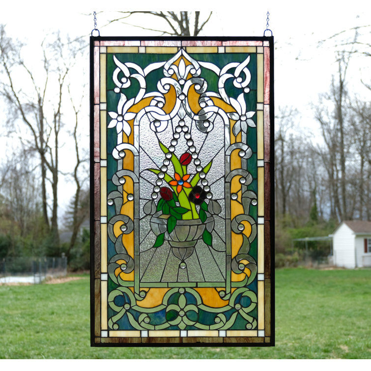 Fleur De Lis Living Plants & Flowers Window Panel | Wayfair