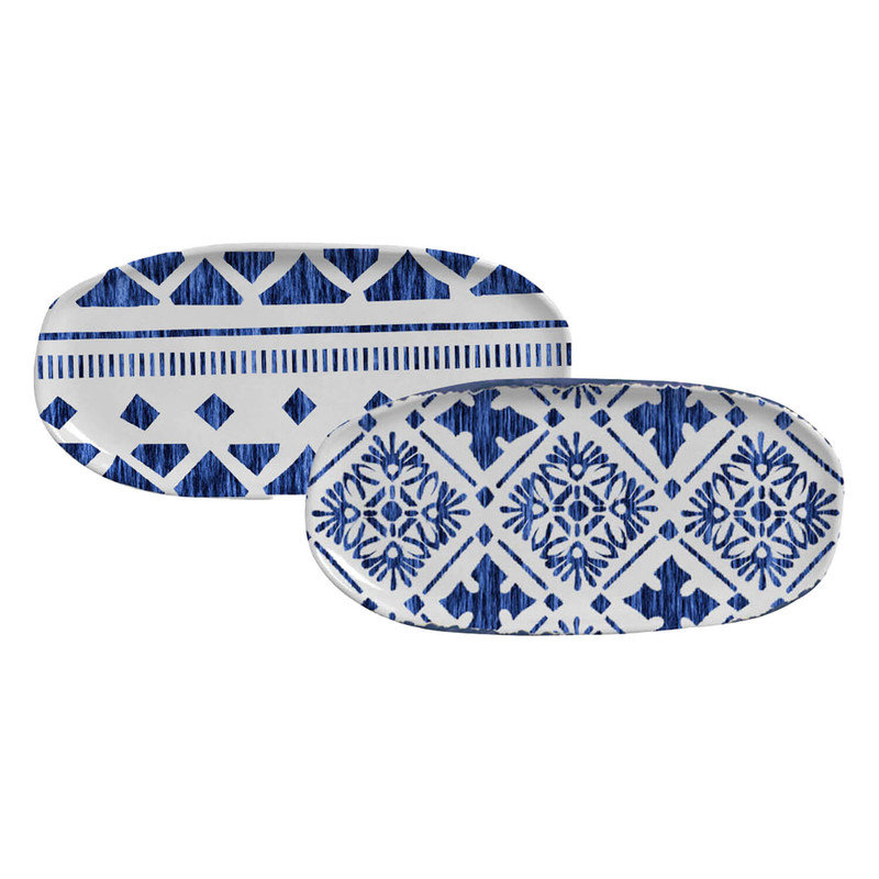 Porto Brasil Shallow Oval Platter Small 9.06 x 4.33" Set of 2 designs Maya | Wayfair