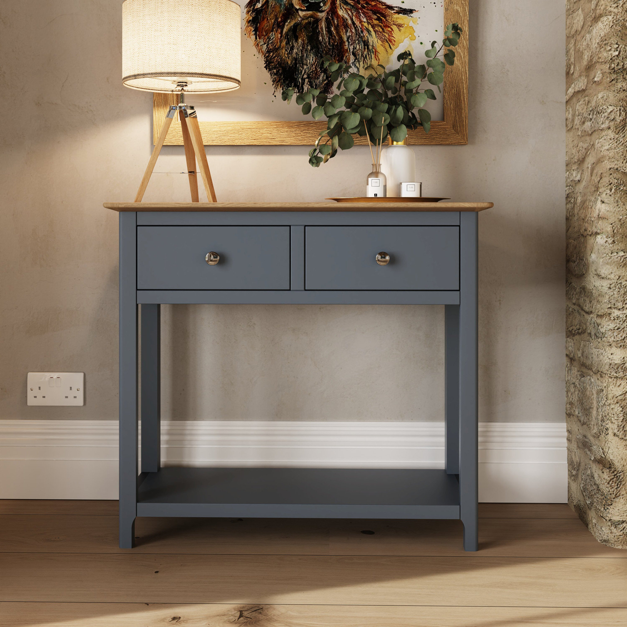 Lark Manor Casiano 85cm Solid Wood 2 Drawer Console Table | Wayfair.co.uk
