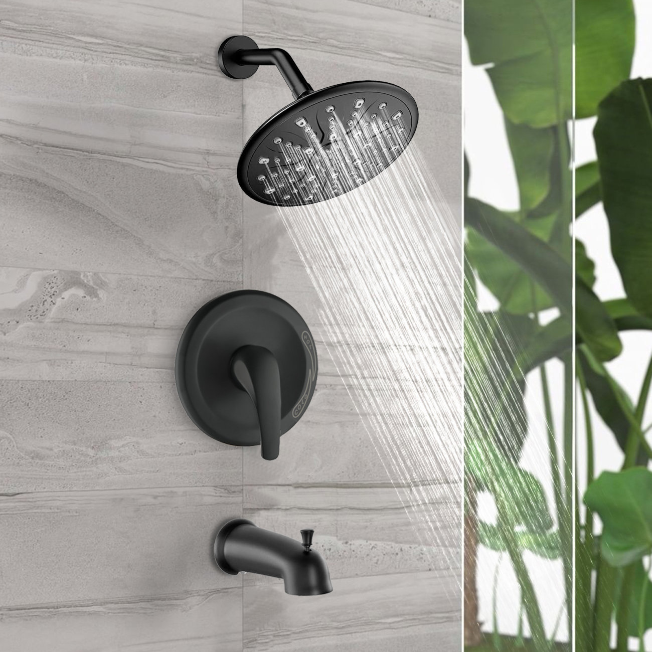 HEIMAO Single Handle Rain Showerhead With Handheld Shower Combo Set ...