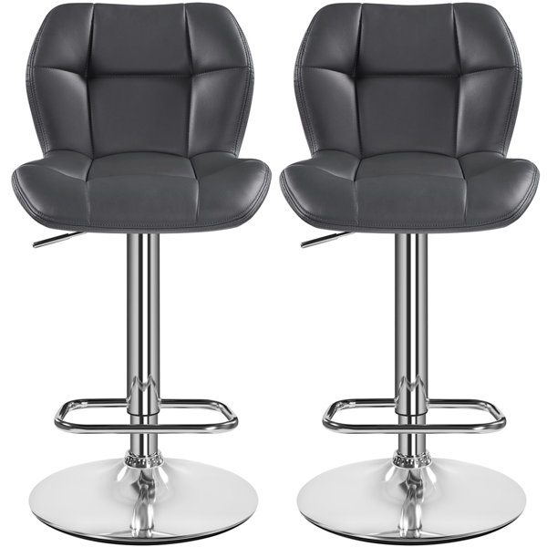 Yaheetech Color Swivel Upholstered Adjustable Height Counter Stool with ...