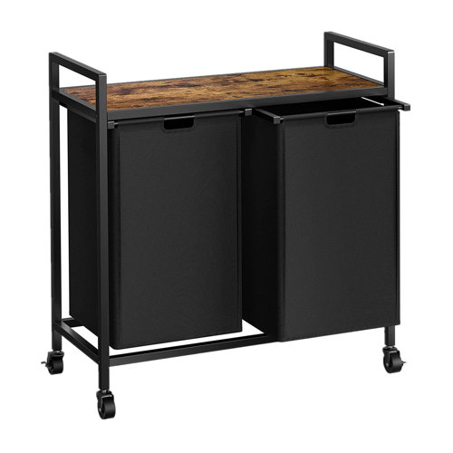 17 Stories Rolling Laundry Hamper And Waste Basket Set with Handles ...