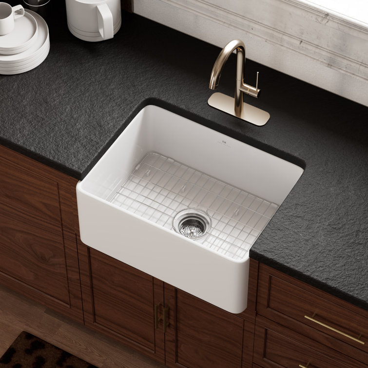 Los Flexi 24 Inch White Farmhouse Sink, Porcelain Farm Sinks, With ...