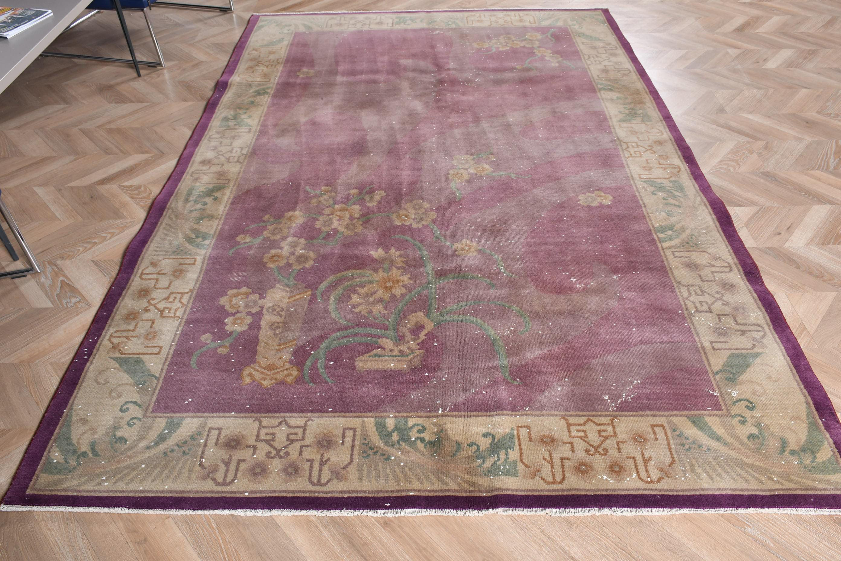 Red Barrel Studio® Vintage Turkish Large Purple Wool Rug Ideal For ...
