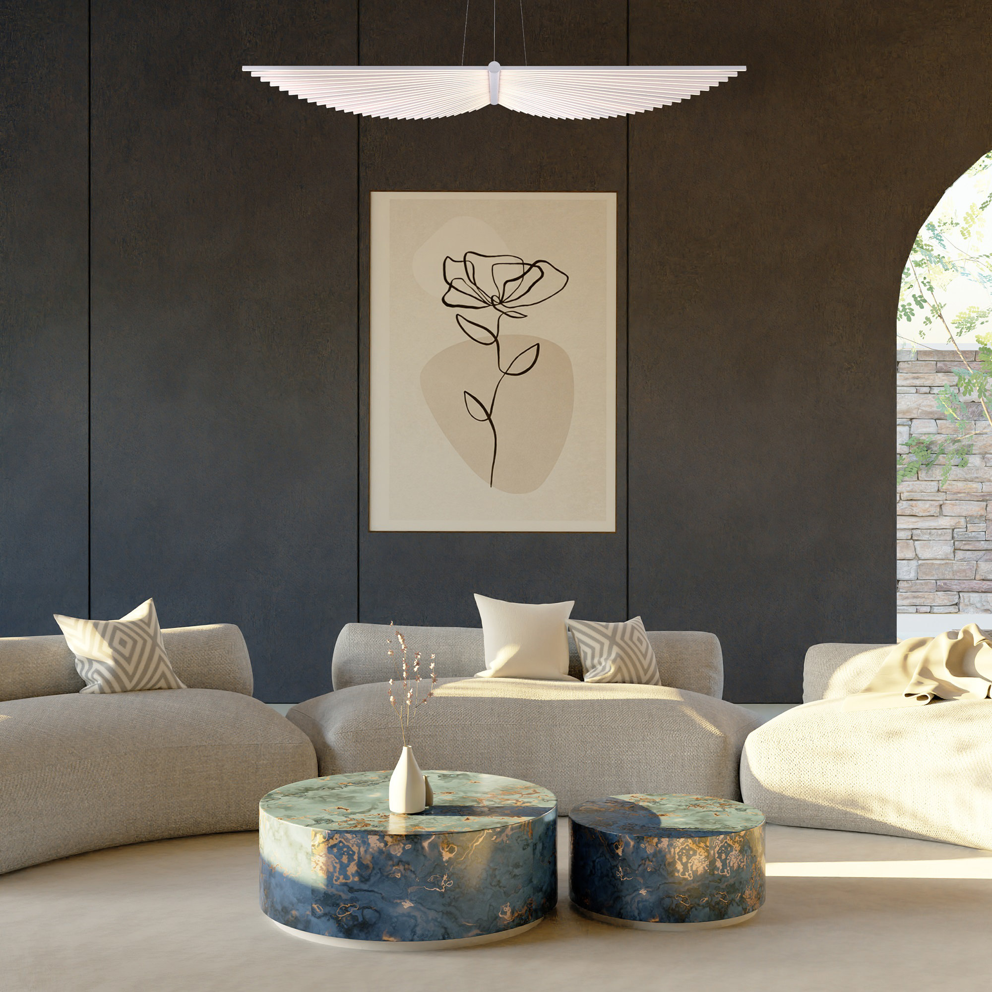 Eurofase Seraph 1 Light 59" Chandelier in White | Wayfair