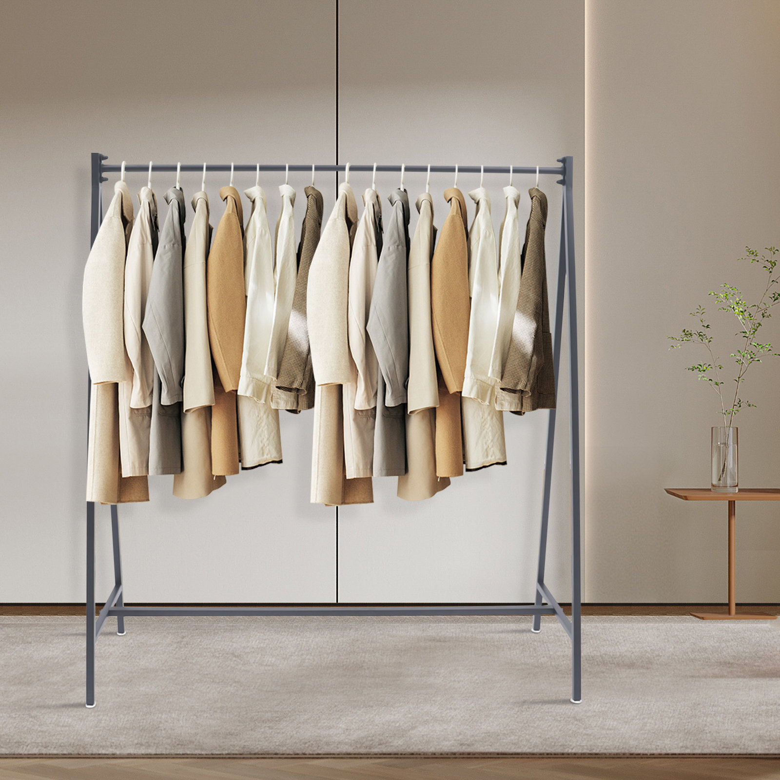 Everly Quinn Metal Freestanding Clothes Rack Display Stand Black | Wayfair