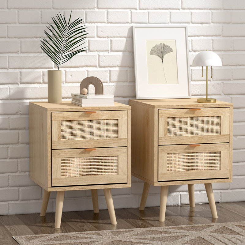 17 Stories Ahamadou 40cm W Rattan Bedside Table & Reviews | Wayfair.co.uk