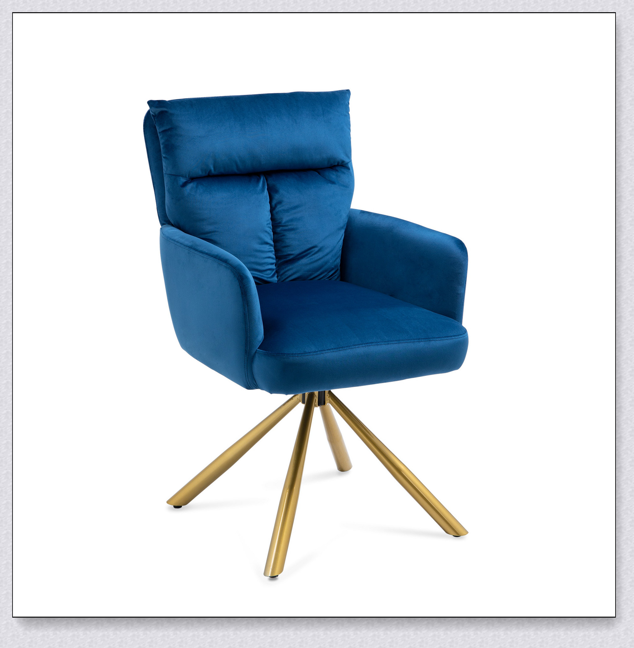 Ebern Designs Velvet Contemporary High-Back Upholstered Swivel Accent ...