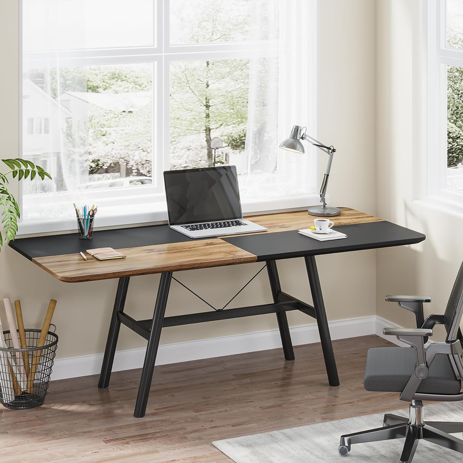 17 Stories Metal Base Writing Desk | Wayfair