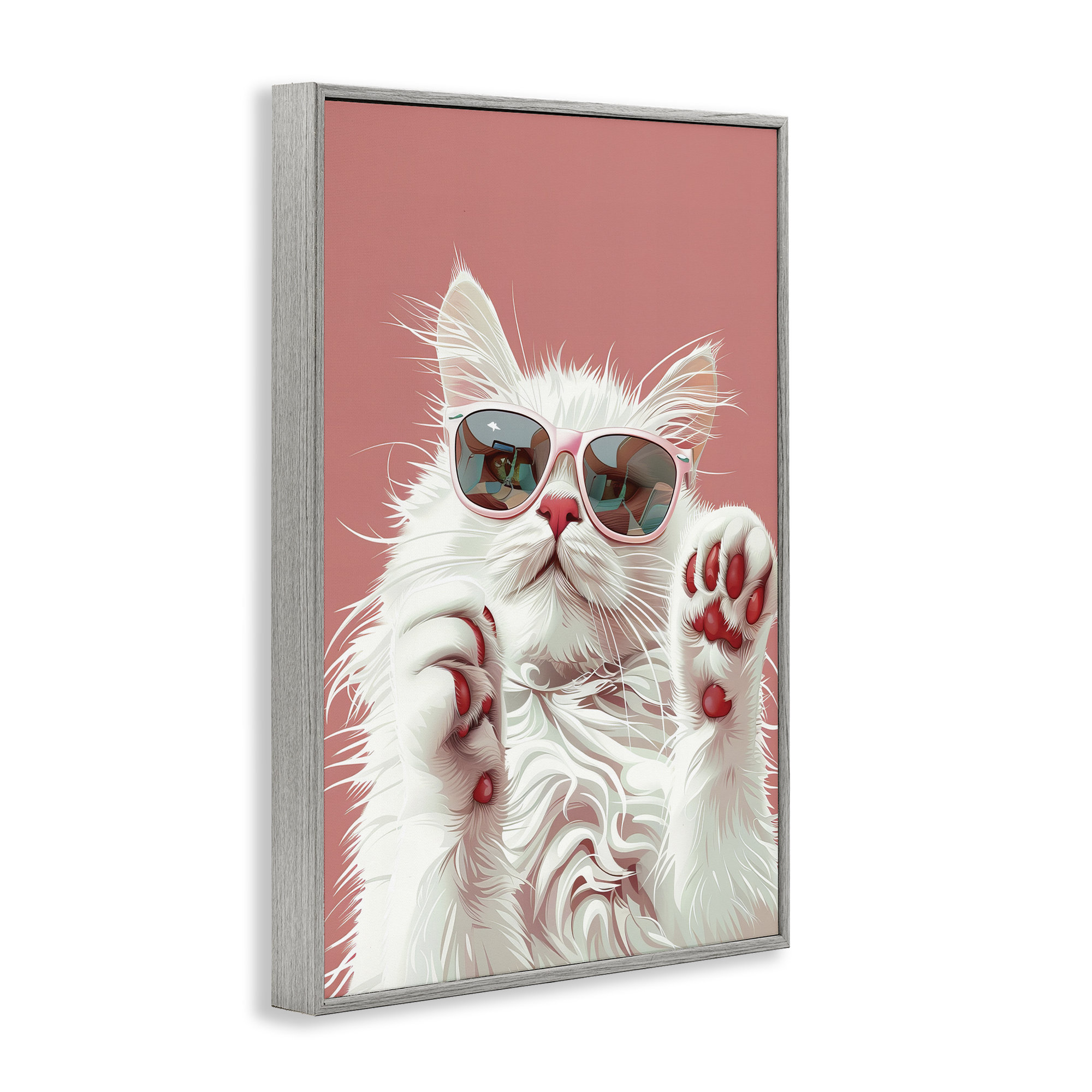 Mercer41 Glam Cat with Sunglasses Framed Giclee, design by LSR Design ...