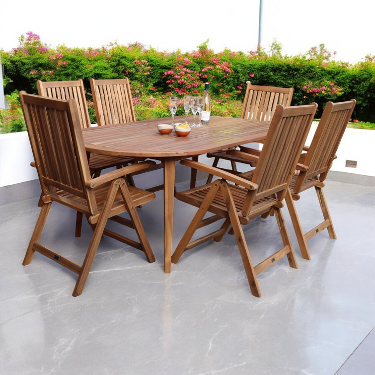 Royalcraft FSC1 Ellipse Table with 6 x Manhattan Recliners | Wayfair.co.uk