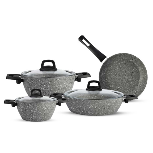 Karaca Gris Biogranite 7-Piece Non-Stick Cookware Set, Grey | Wayfair.co.uk