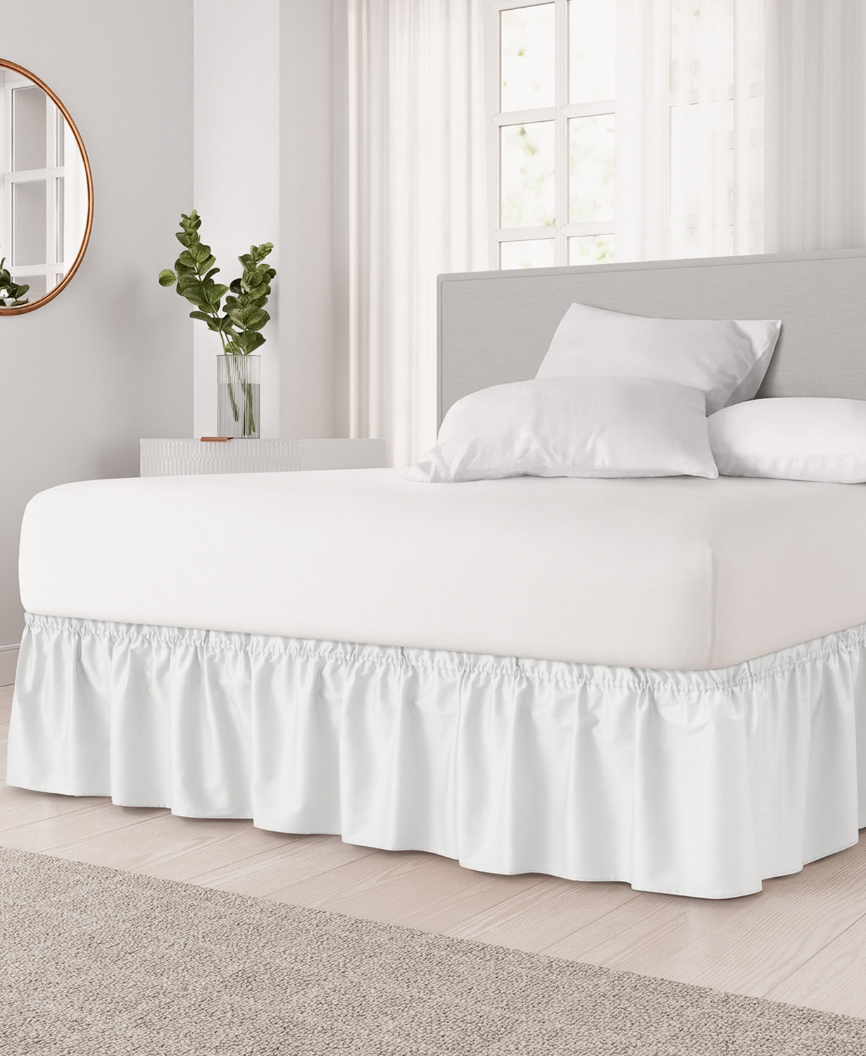 CGK Linens Ruffled Elastic Wrap Around Tailored Bed Skirt & Reviews ...