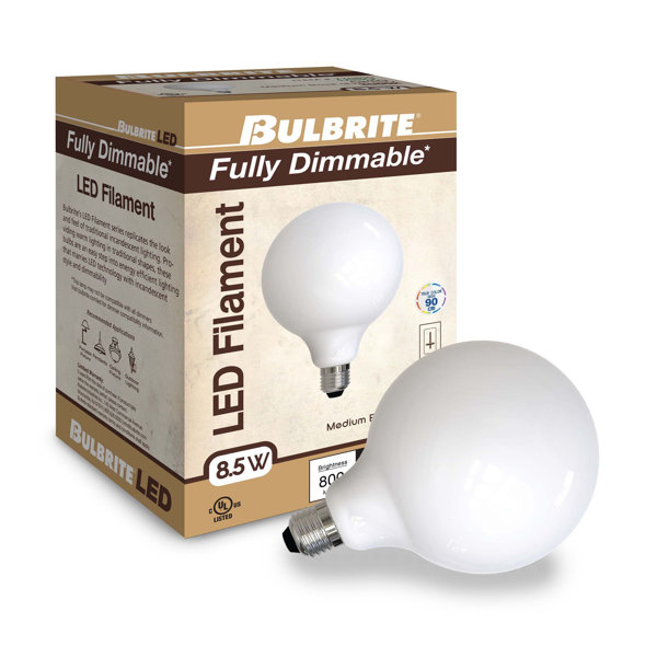 Bulbrite Industries Bulbrite 8.5W Dimmable G40 E26 LED Bulb, 3000K, 800 ...