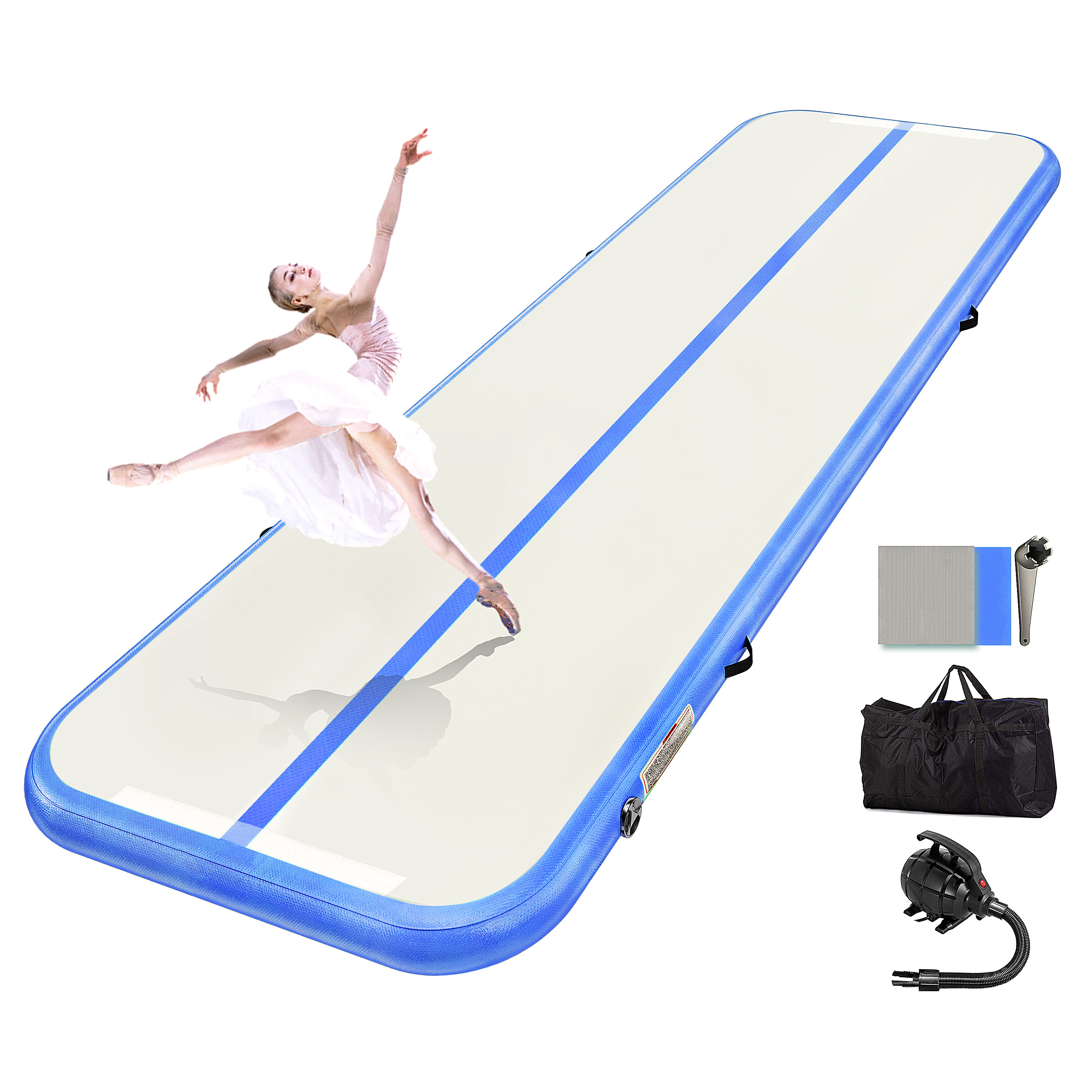 FIZITI 10ft Inflatable Gymnastics Tumbling Mat 4" Training Mat ...