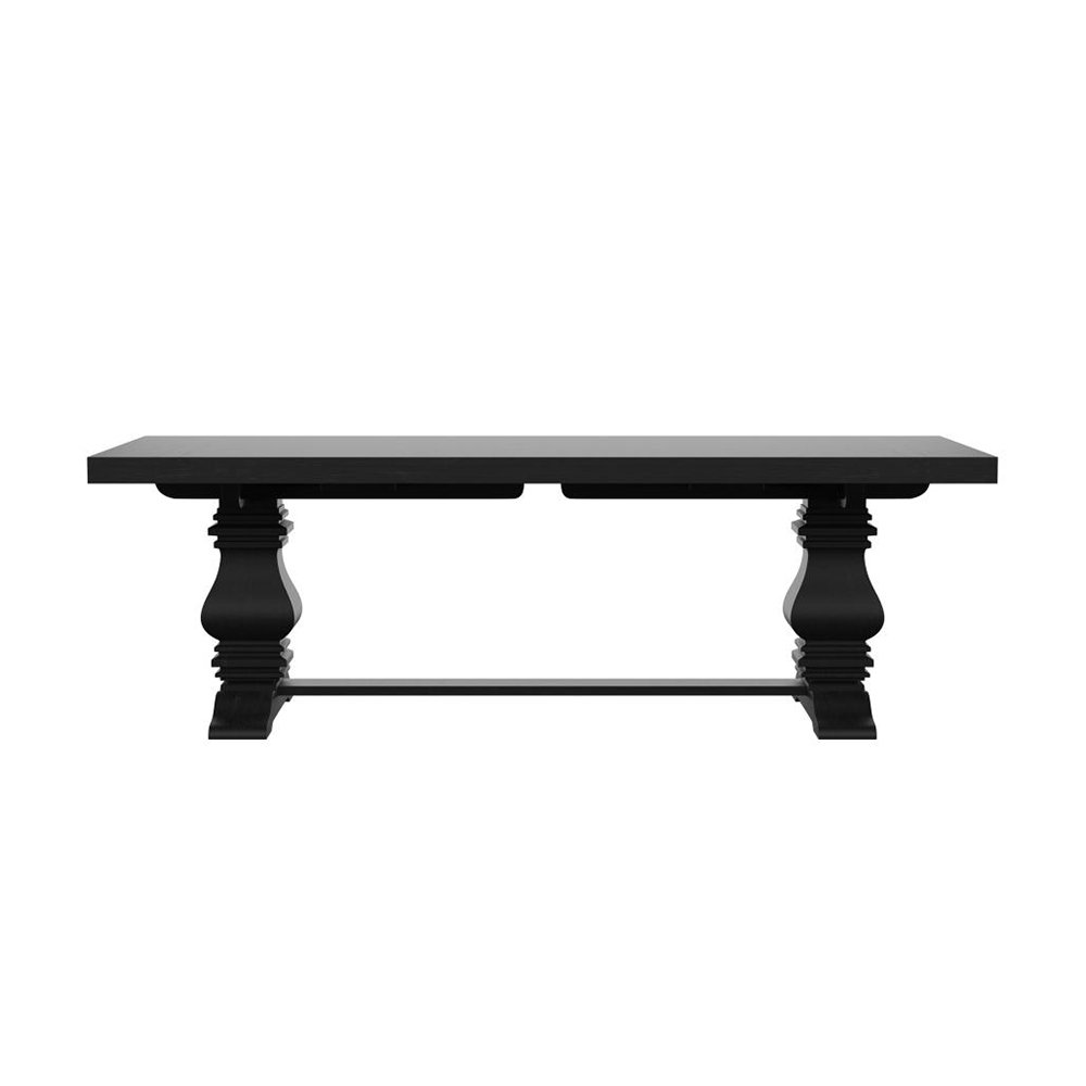 Canora Grey Rectangular Pedestal Dining Table With Planked Wood Top In ...