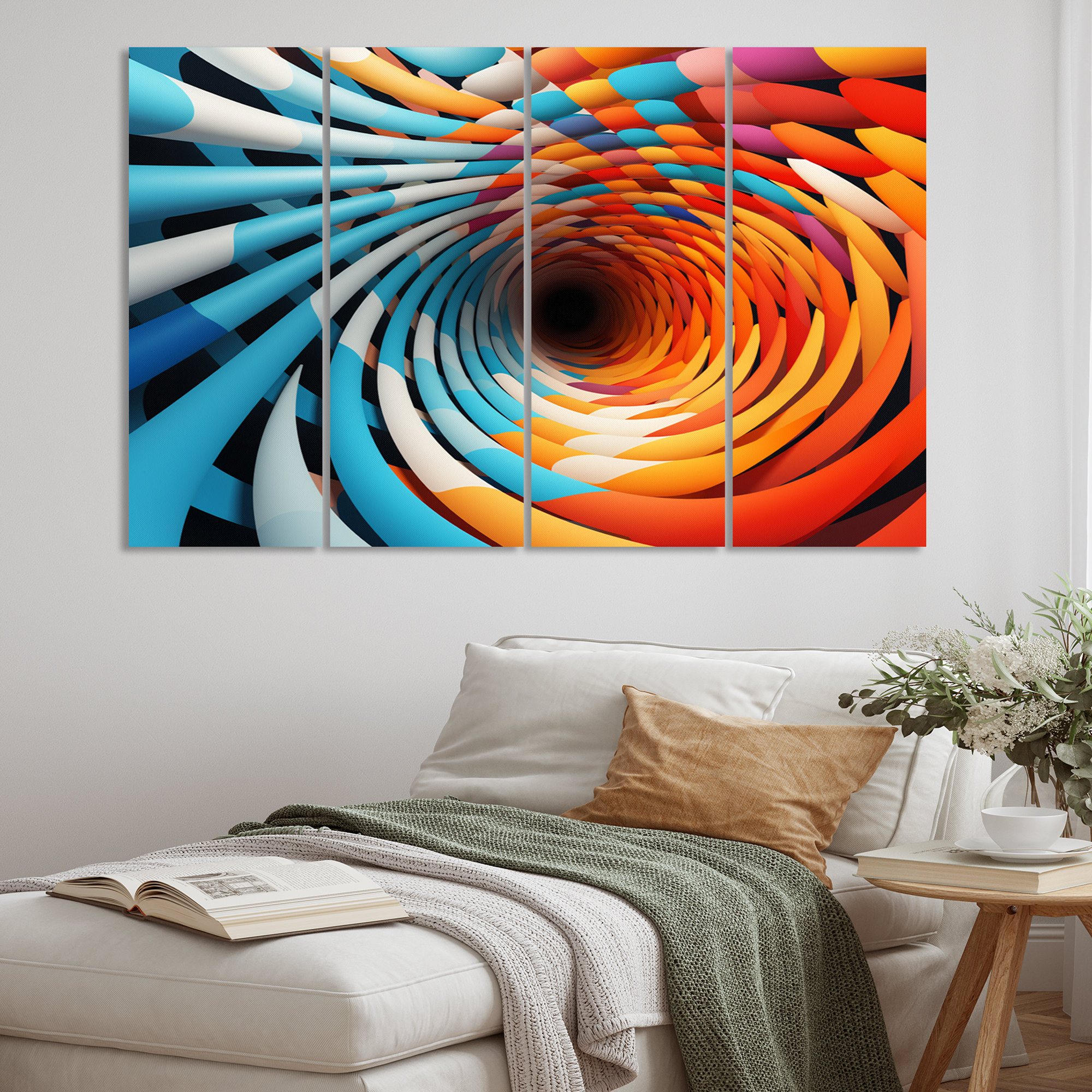 Wrought Studio™ Opt Art Chromatic Elixir IV On Canvas 4 Pieces Print ...