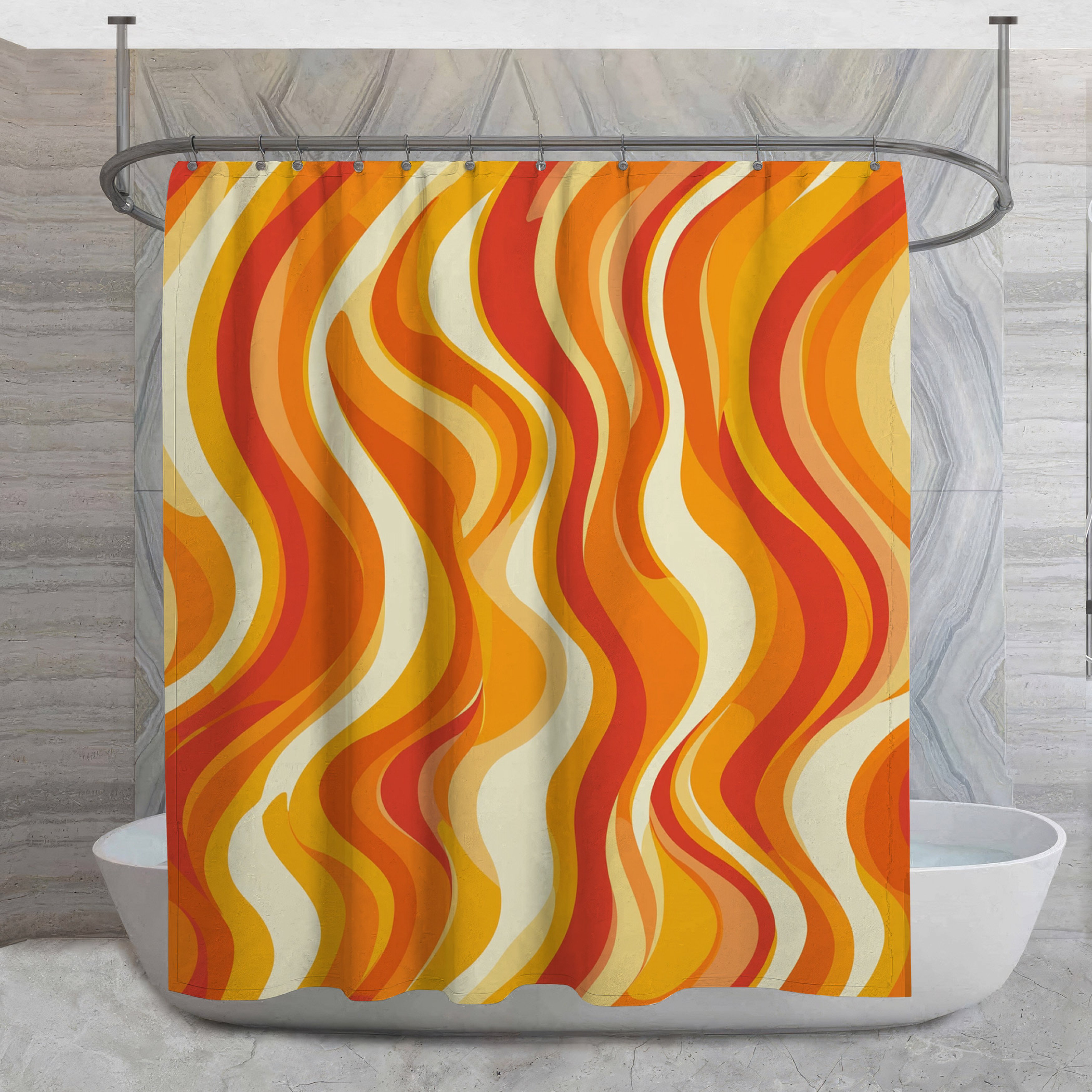 Dakota Fields Color Flames Shower Curtain - Abstract Bathroom Decor ...