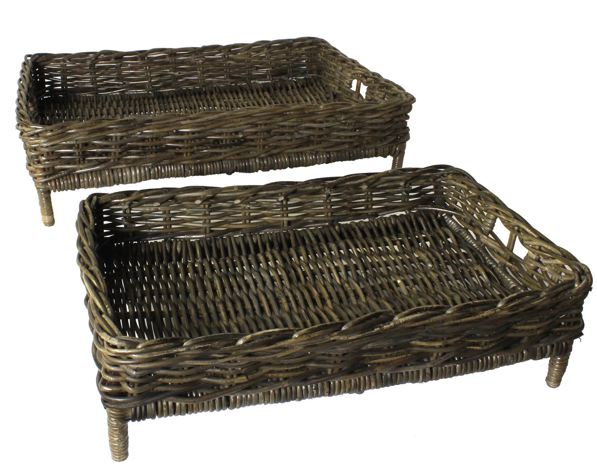 Charlton Home® Jurnee Rattan Entertaining Tray Set | Wayfair