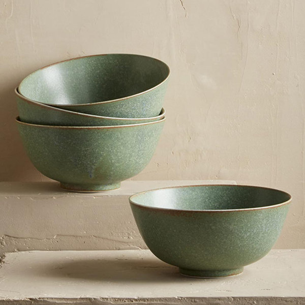 Red Barrel Studio® Terra Green Stone Bowls, Set Of 4 | Wayfair