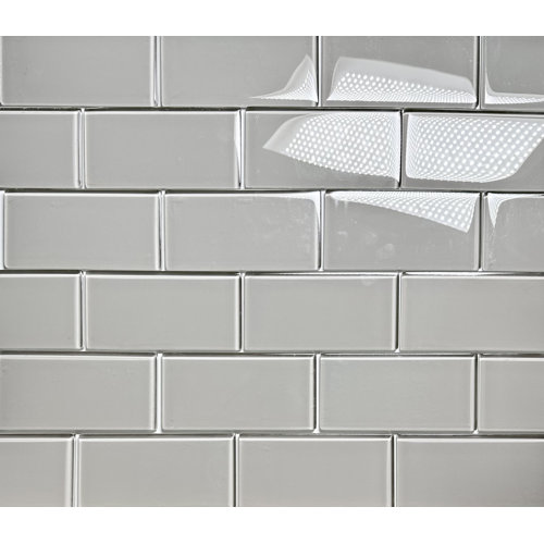 Abolos Metro 3 in. x 6 in. Glass Straight Edge Subway Wall & Pool Tile ...