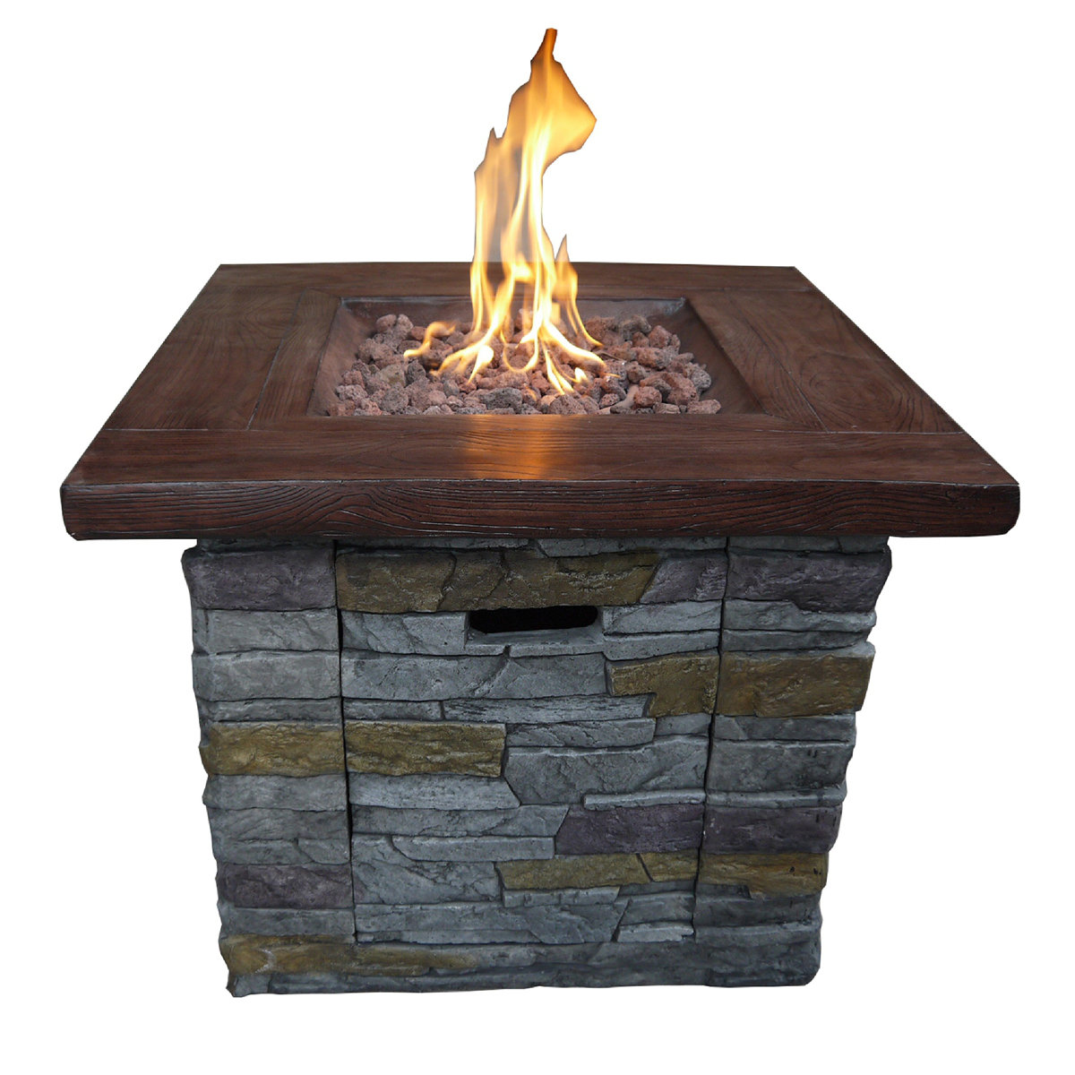 Loon Peak® Gas Fire Pit With Lava Rocks And Control Panel | Wayfair