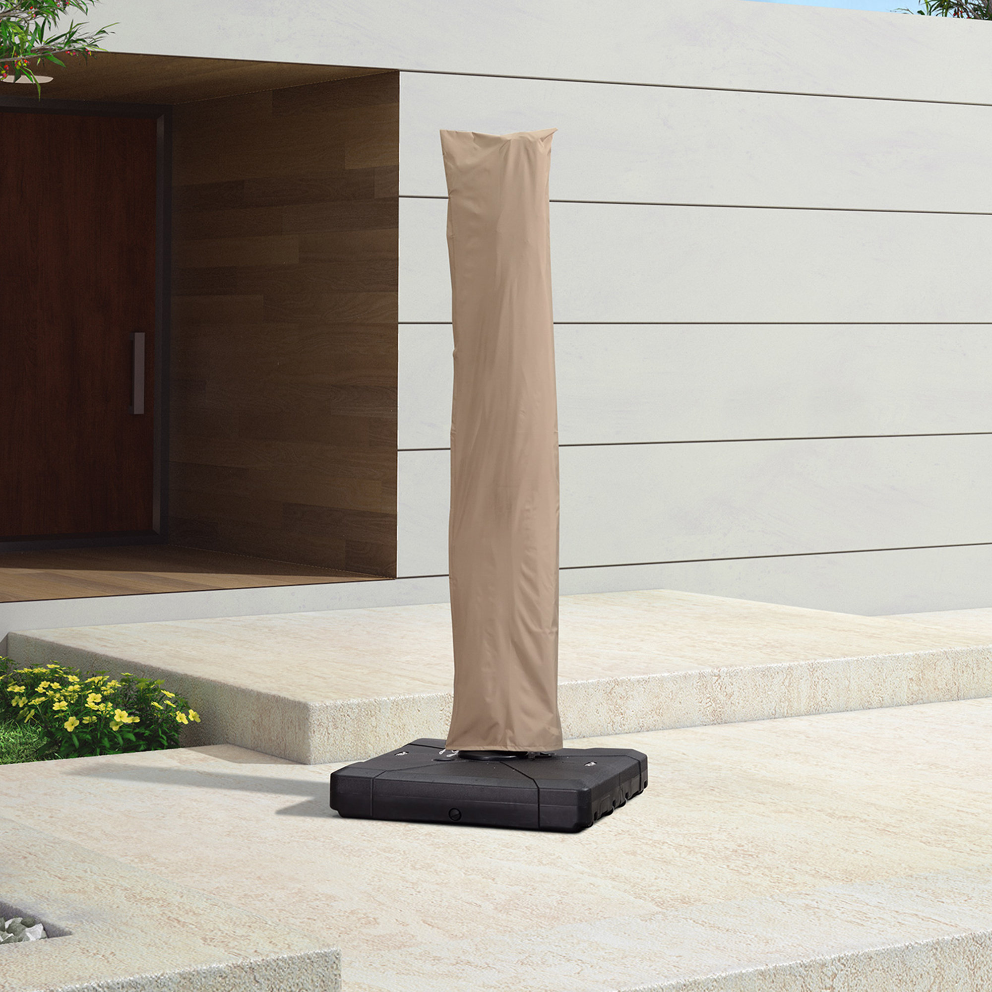 Arlmont & Co. Large Size Patio Umbrella Parasol Cover with Zipper and ...