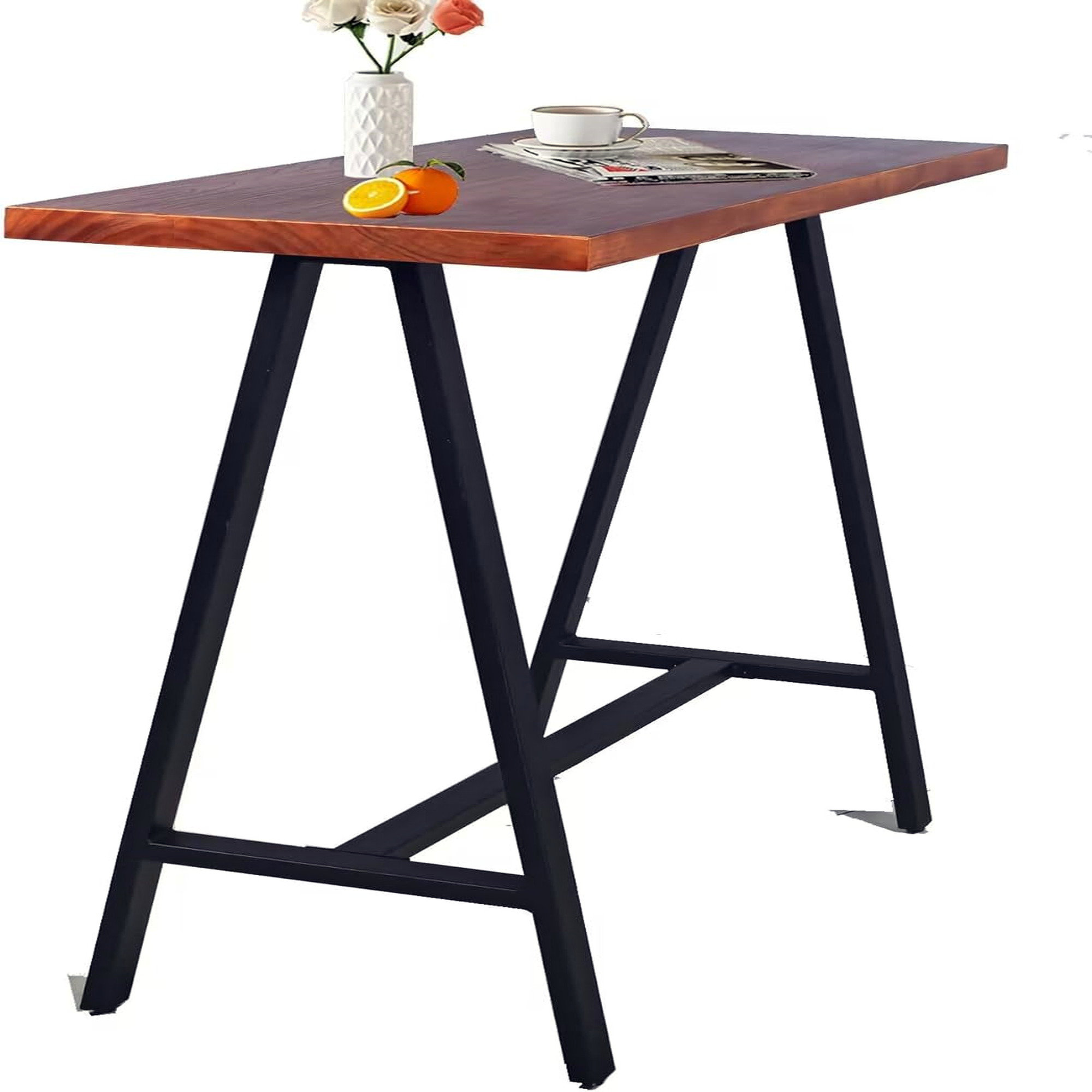 Latitude Run® Industrial Rustic Solid Pine Wood Top Pub Bar Table | Wayfair