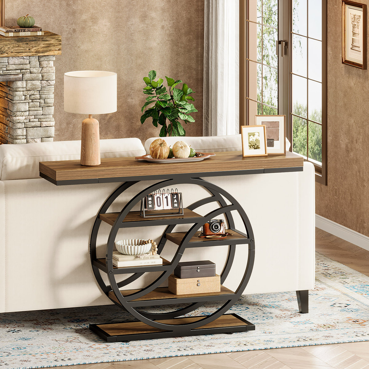 17 Stories Console Table for Entryway, 47" Industrial Entry Table | Wayfair