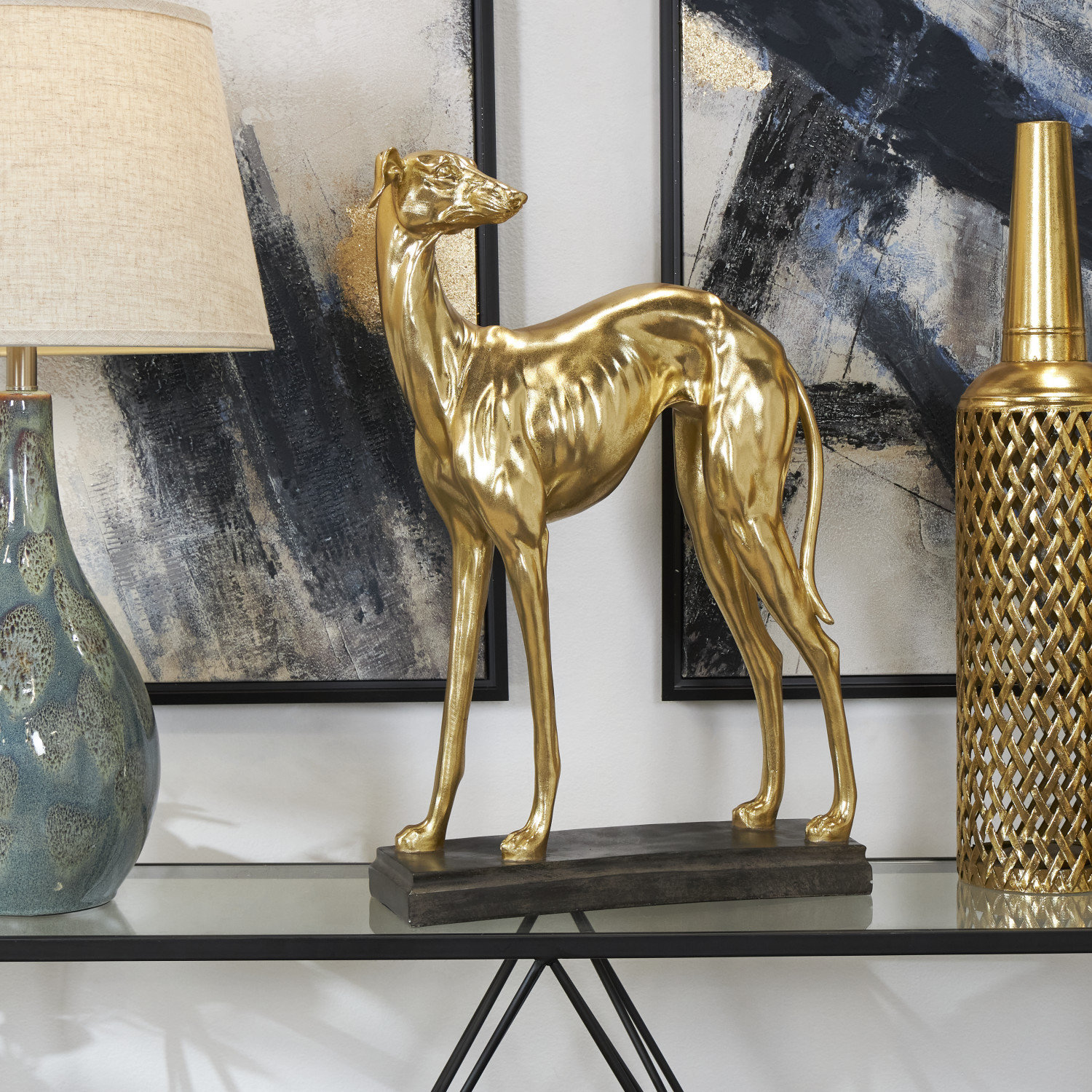 Willa Arlo™ Interiors The Dunleavy Resin Tall Greyhound Dog Statue With ...