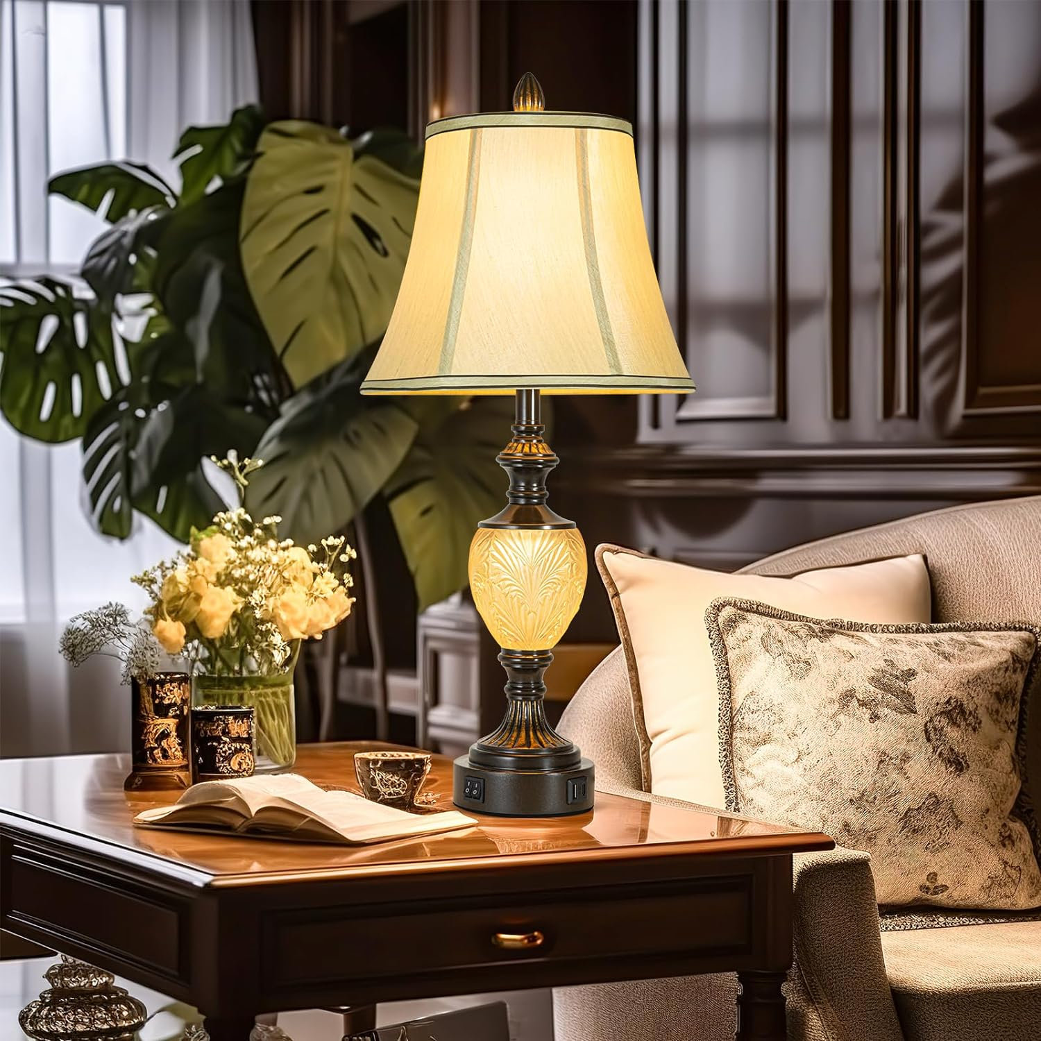 World Menagerie 27'' High Vintage Table Lamp Set Of 2 For Living Room ...