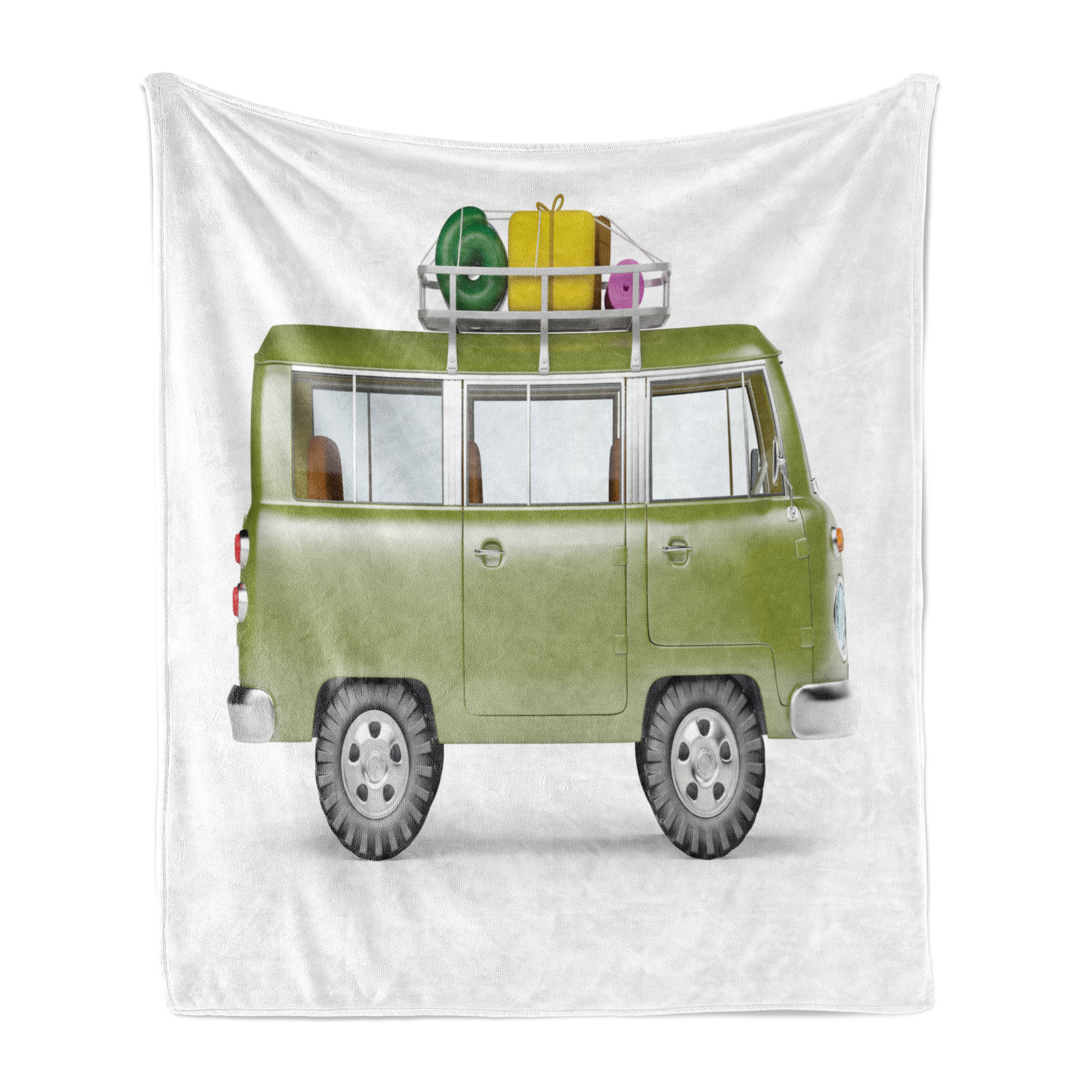 Ambesonne Camper Fleece Throw Blanket Retro Savannah Van Africa 50"x70 ...