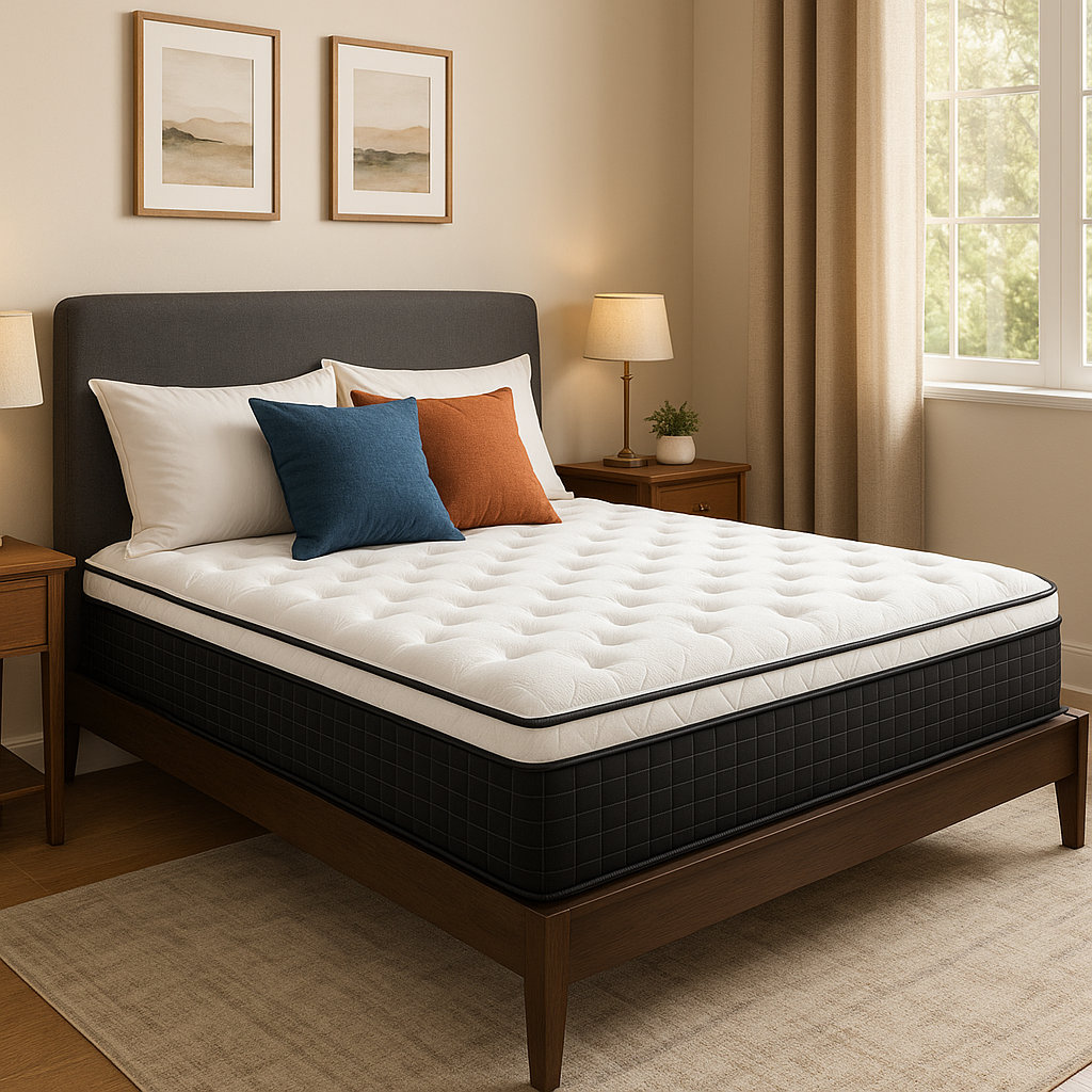 Alwyn Home Premium 12“ Pocket Spring Innerspring Mattress in Black with ...