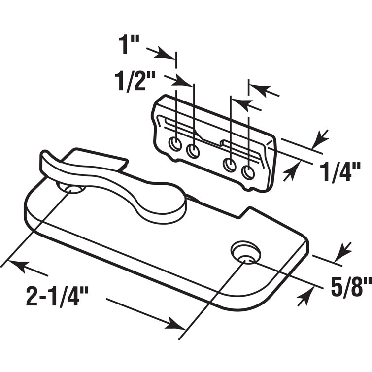 Prime-Line Window Sash Lock, Fits Ply-Gem Vinyl Windows, Painted White ...