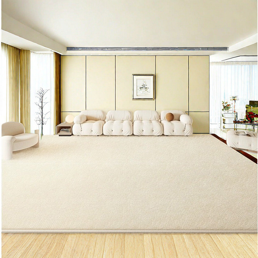 Ebern Designs Light Cream Style Living Room Rug Area Rug with Non-Slip ...