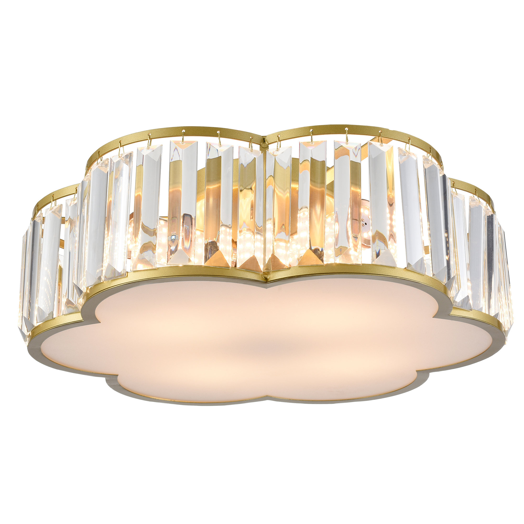 Mercer41 Gold Crystal Flush Mount Ceiling Light 3-Light & Reviews ...