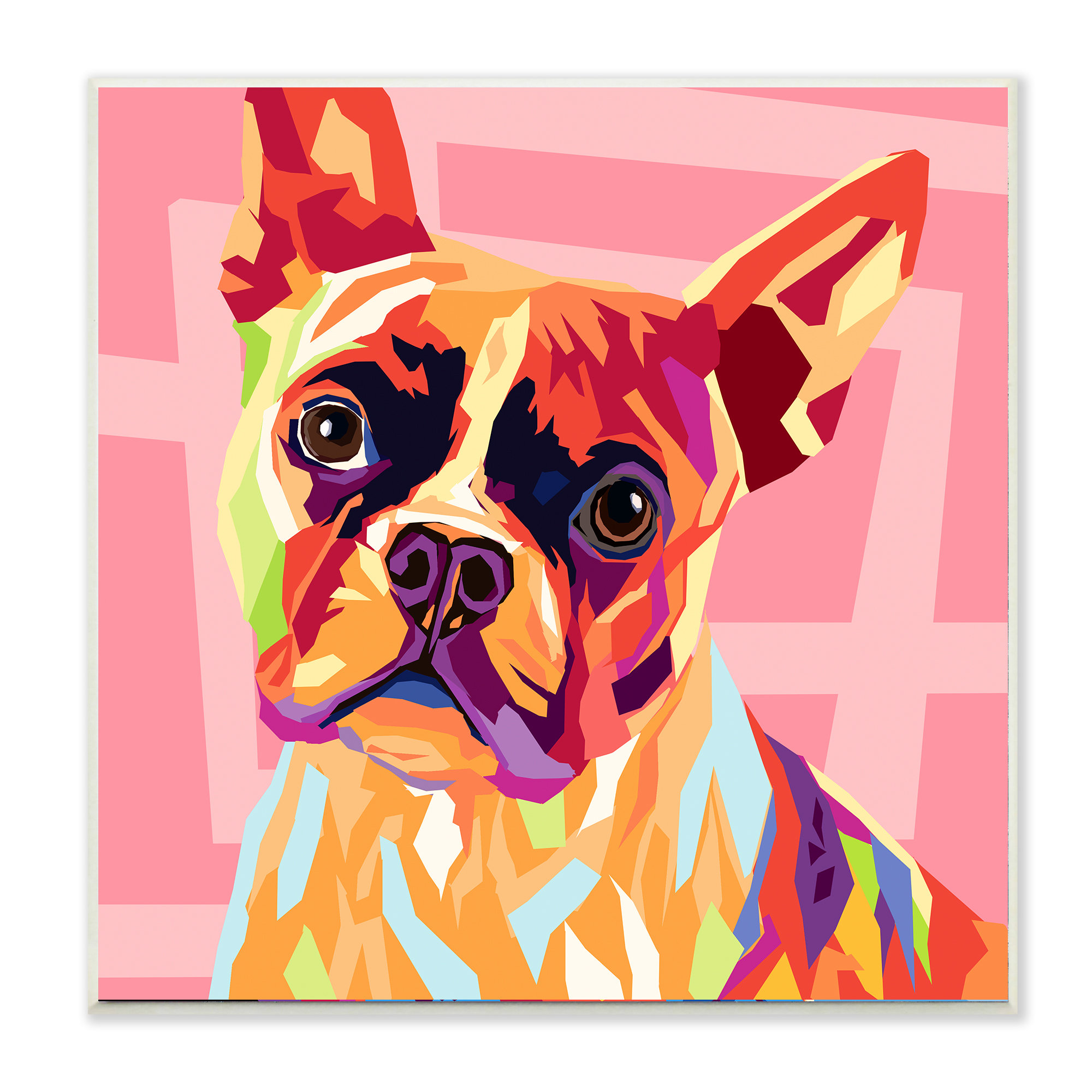 Ebern Designs 'Vibrant Abstract Posterized Rainbow Dog' Graphic Art ...