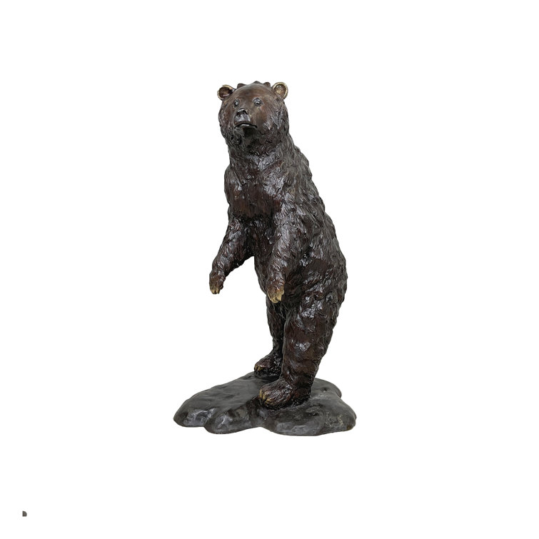 Metropolitan Galleries Bronze Small Standing Bear Sculpture | Perigold